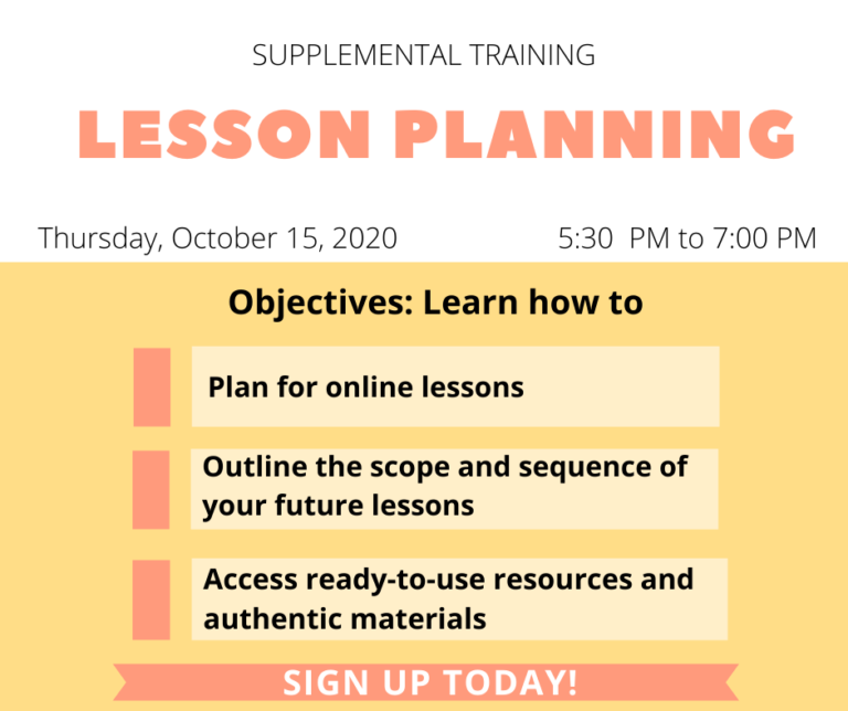 Copy of Copy of Lesson Planning Supplemental Training